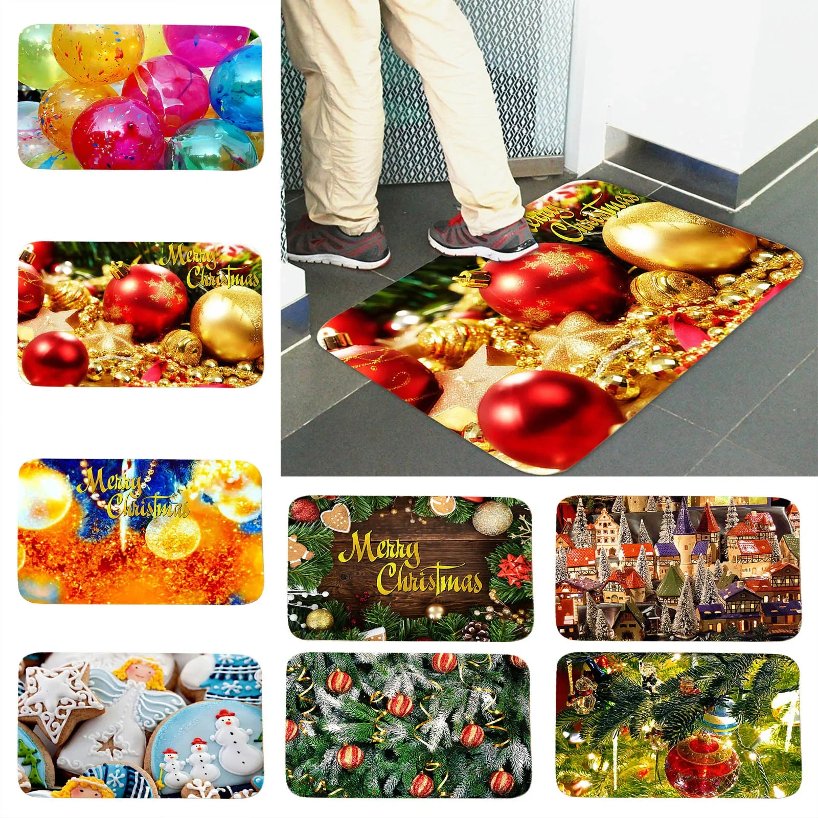 3d-Christmas-Mat-Santa-Claus-Elk-Floor-Mat-Xmas-Non-slip-Doormat ...