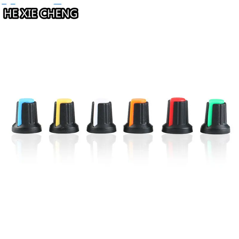 30PCS/lot WH148 Potentiometer Knob Kit Plastic Knobs Cap 6mm Shaft Hole ...