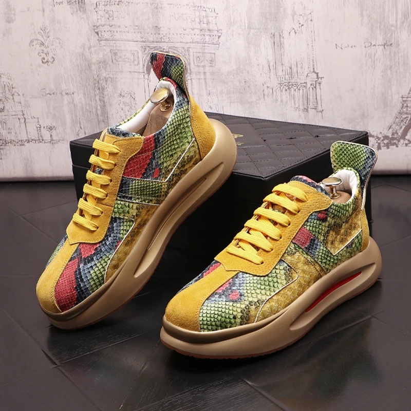 Unique-Designer-Men-s-Serpentine-Pattern-Platform-Shoes-Causal-Flats ...