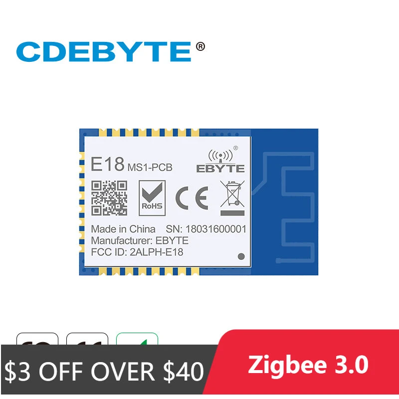 Ebyte E18-ms1-pcb Cc2530 Zigbee Module 8051 Mcu 2.4ghz Io Ad Hoc Mesh Network Router Terminal ...