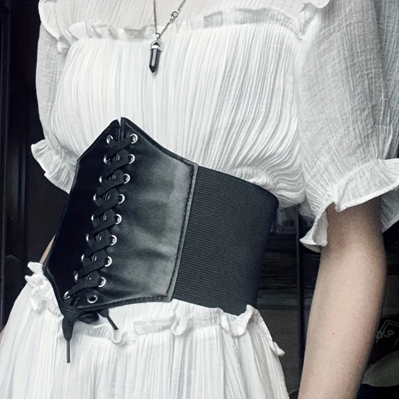 New-Corset-Punk-Black-Wide-Belt-Pu-Leather-Slimming-Body-Belts-for ...