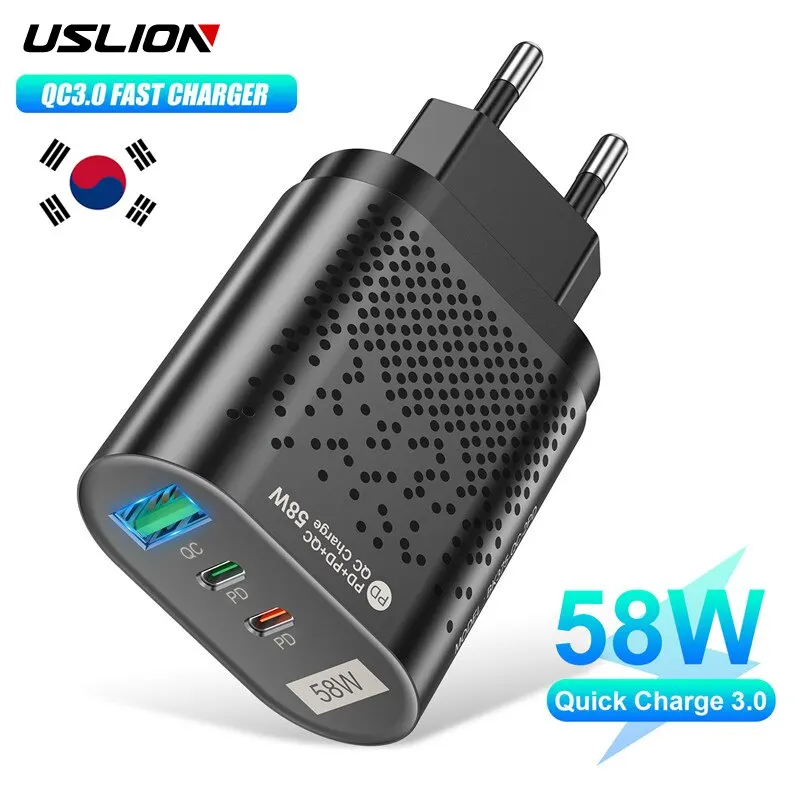 USLION-58W-USB-C-Charger-Travel-Fast-Charging-Charger-Tablet-Laptop-PD ...
