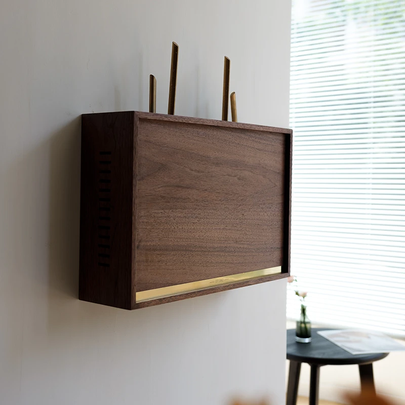 Black-walnut-weak-box-cover-decoration-wall-mounted-wifi-router-storage ...