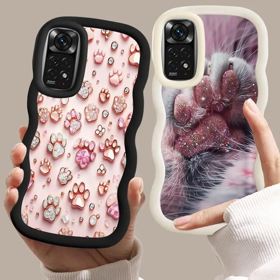 Pink Paw Print Soft Phone Cover Case for Xiaomi Redmi 10C 14C 13C 12C ...