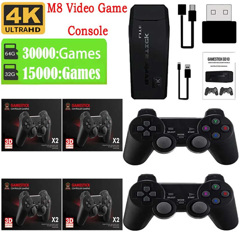 Nueva consola de videojuegos GD10/64G/30000, mando inalámbrico doble, consola de juegos Retro 4K ...