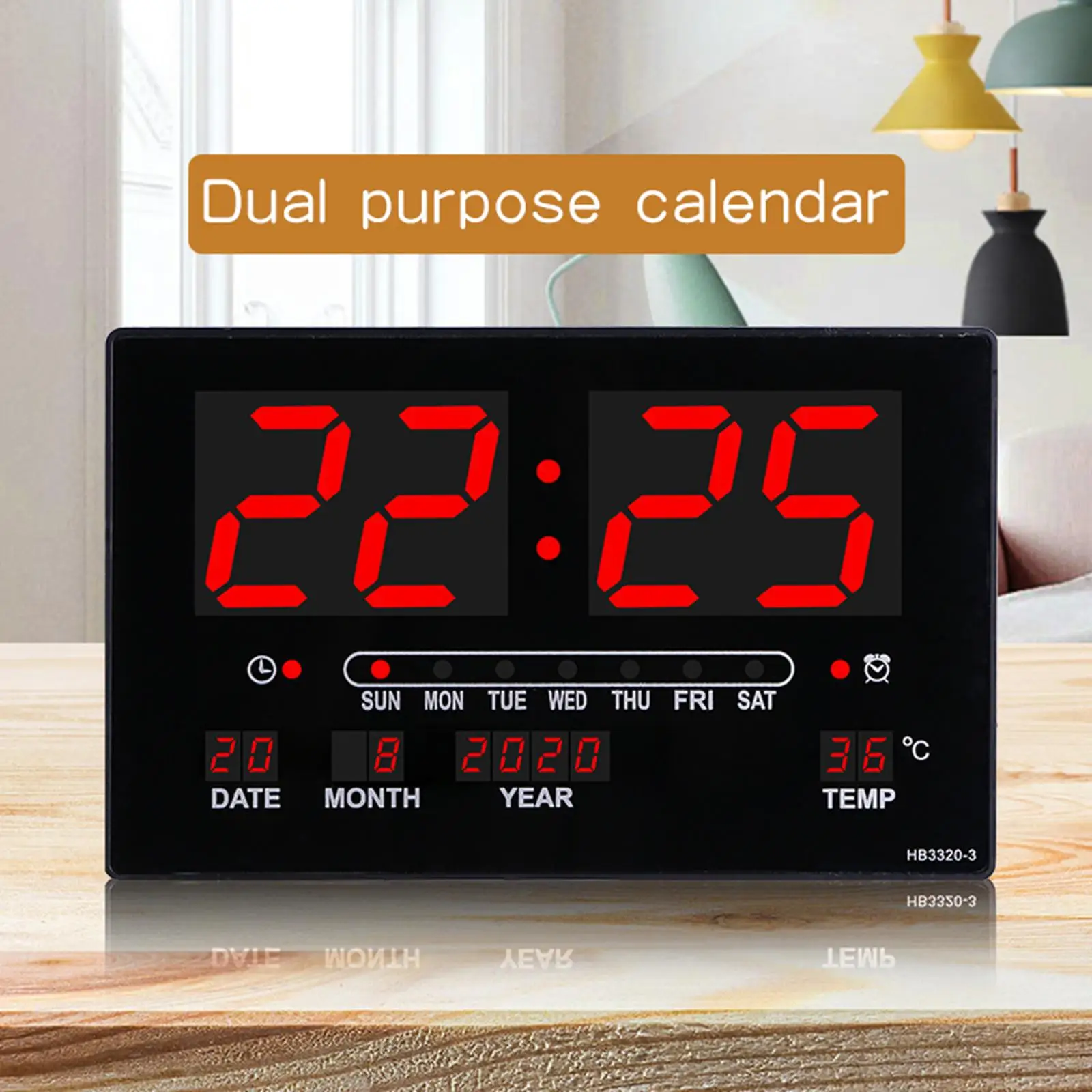 1 Piece Modern Digital Wall Clock with Day Date Alarm Clocks for Living ...