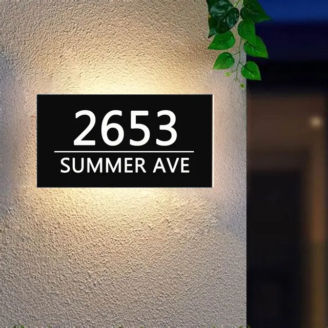 Address Plaque Illuminated | Light Up Address Signs | LED Address Solar ...