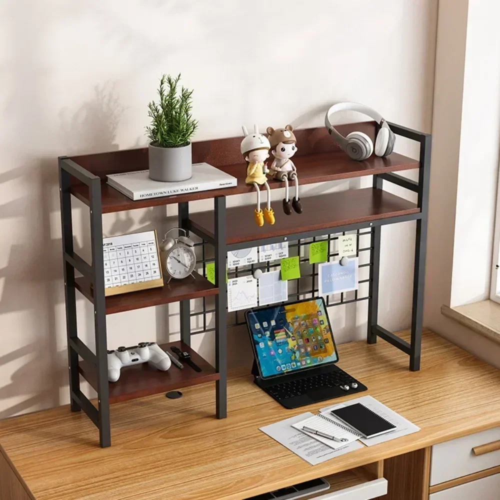 Bookcase-with-Grid-Bookshelf-Multilayer-Office-Desk-Storage-Rack-Iron ...