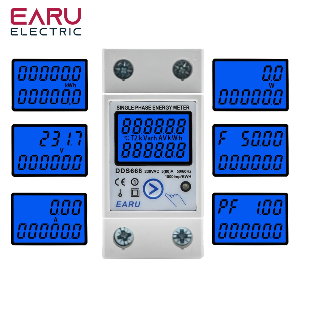 Power Consumption Meter Wattmeter | Single Phase Electricity Meter ...
