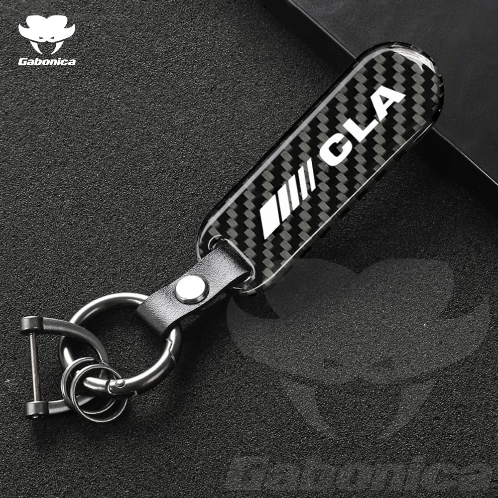 Carbon-Fiber-Key-Chain-Car-Emblem-Pendant-Key-Ring-For-Mercedes-Benz-C ...