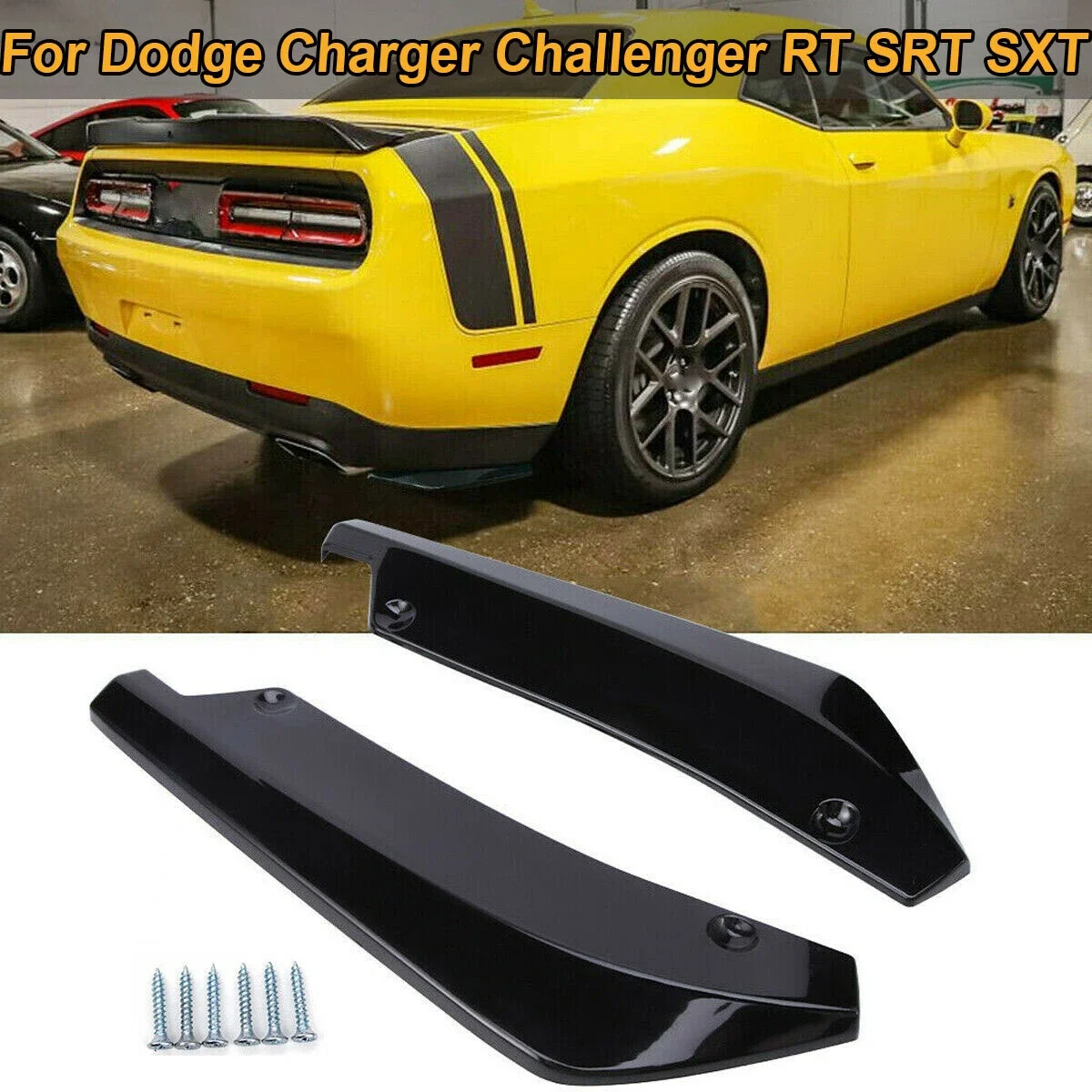 40cm-Rear-Bumper-Splitter-Side-Spoiler-Diffuser-Canards-Apron-Universal ...