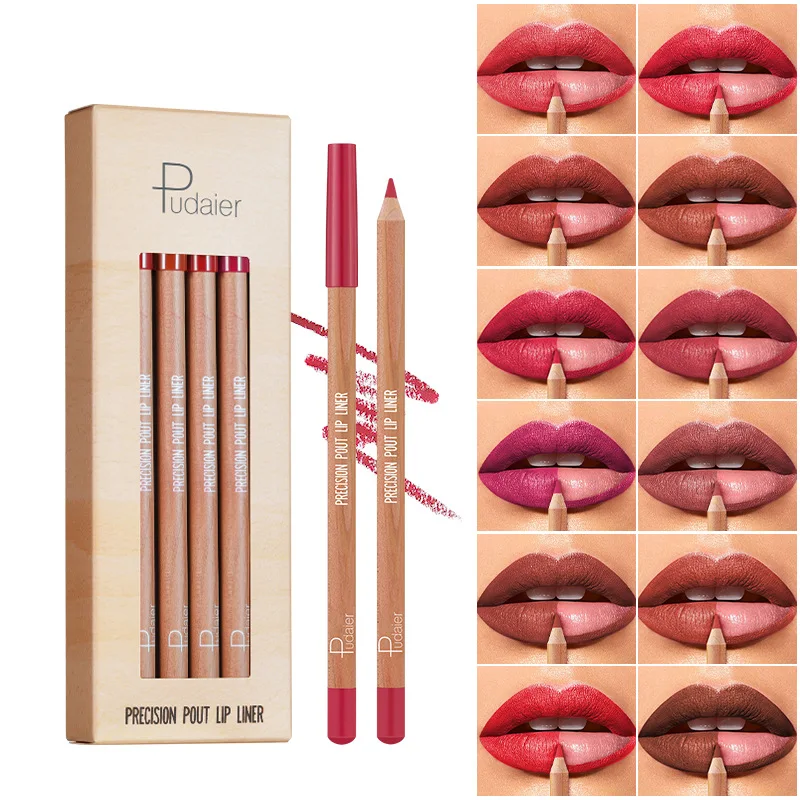 12pcs/set Waterproof Lip Liner Pencil Nude No Shine Lip Liner ...