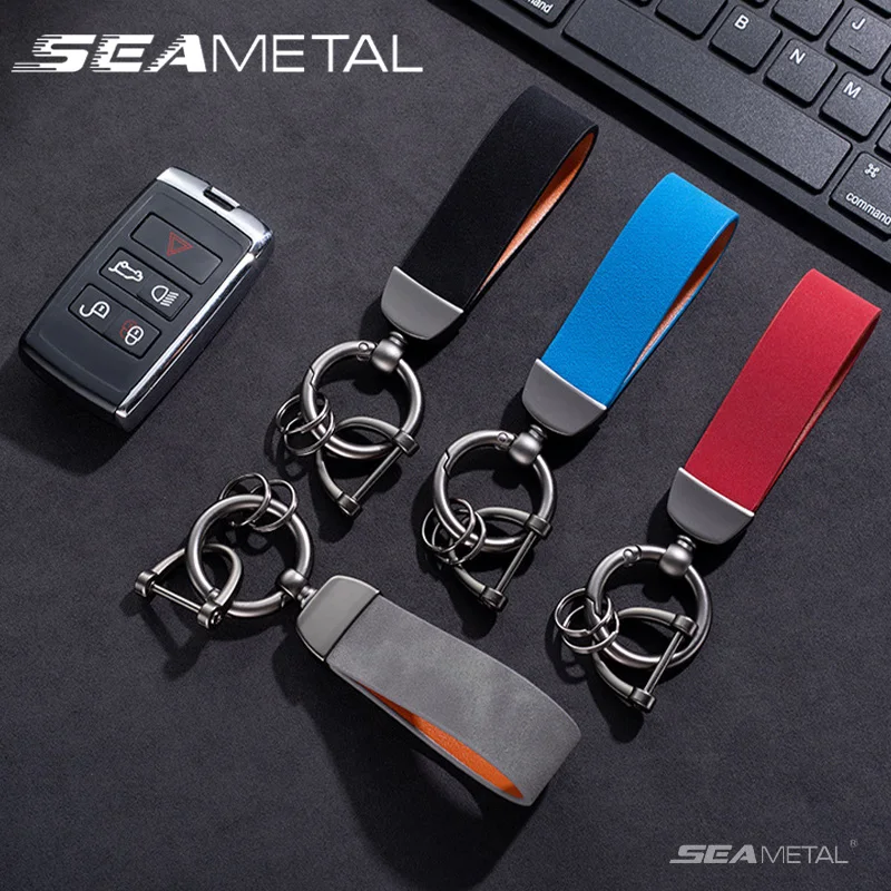 SEAMETAL-Suede-Car-Keychain-Ring-Vintage-Leather-Zinc-Alloy-Key-Chain ...
