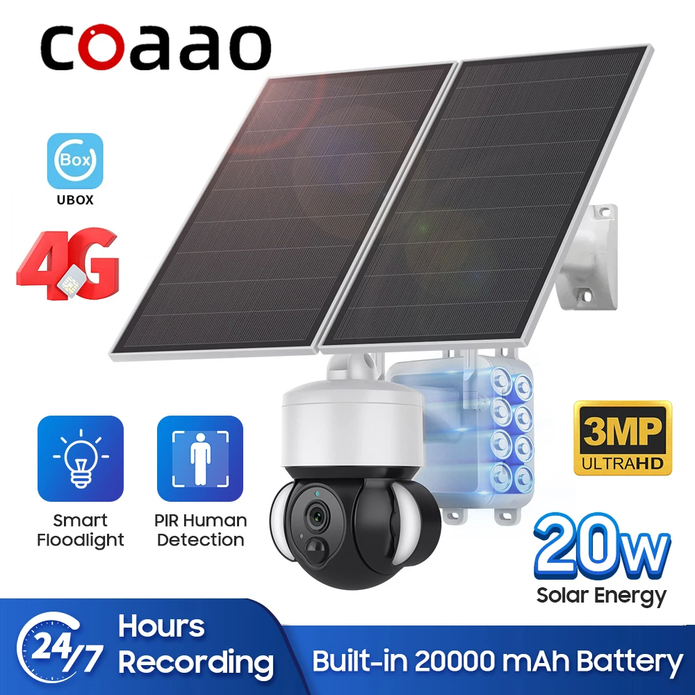Outdoor-Solar-Powered-Camera-4G-Sim-Card-3MP-with-20W-Solar-Panel-UBOX ...