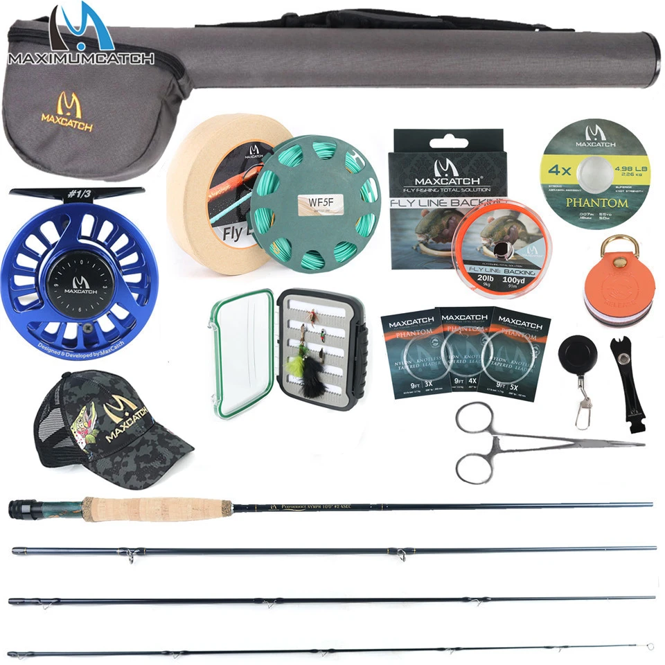 Maximumcatch 2/3/4WT Nymph Fly Fishing Rod Kit 10FT Moderate Fast ...