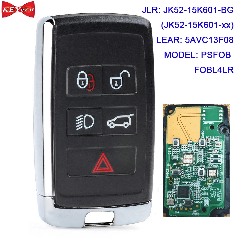 KEYECU-JK52-15K601-BG-5AVC13F08-PSFOB-FOBL4LR-Smart-Remote-Key-Fob-for ...