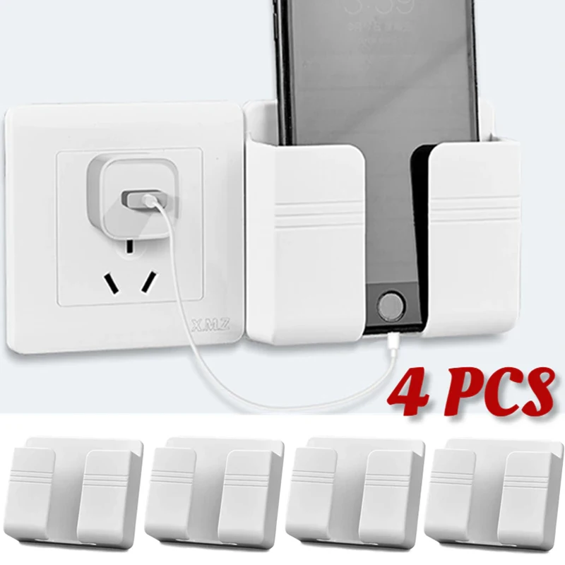 1-2-4PCS-Wall-Mounted-Cell-Phone-Holder-Wall-Sticker-Shelf-Cell-Phone ...