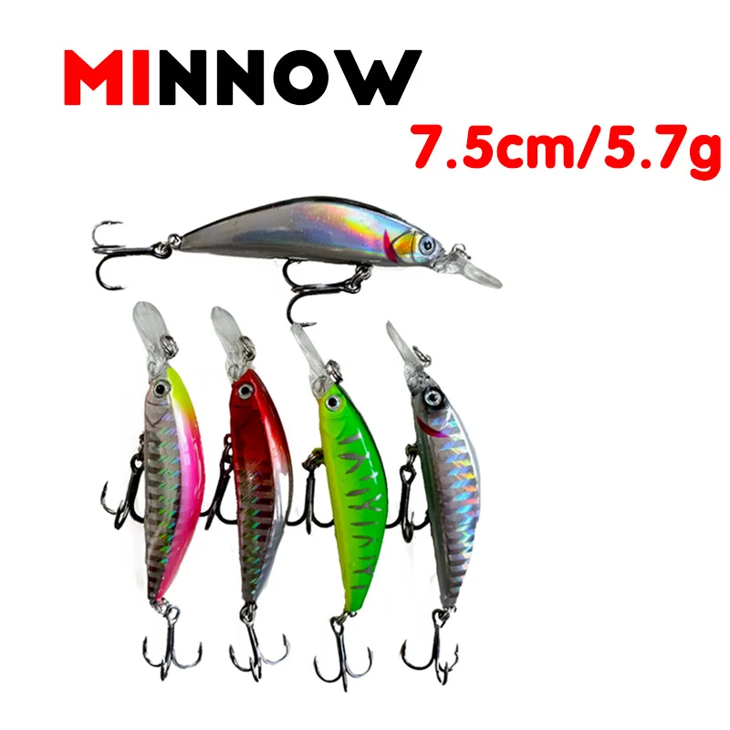 1PCS-Minnow-Sinking-Lure-7-5cm-5-7g-Artificial-Bait-Trout-5-Colors ...