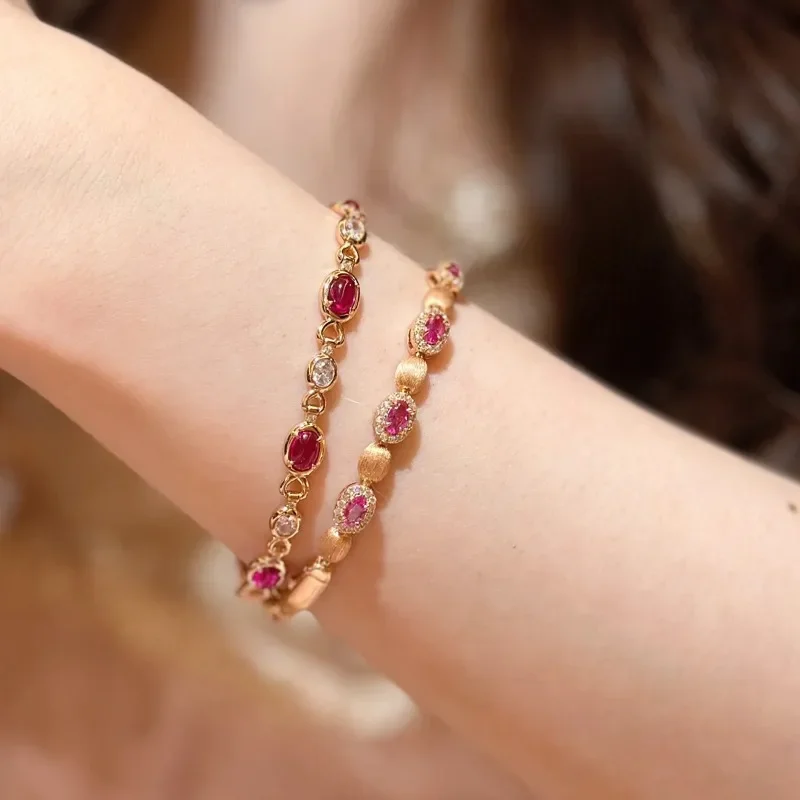 Creative inlaid ruby bracelet for women exquisite and High quality ...