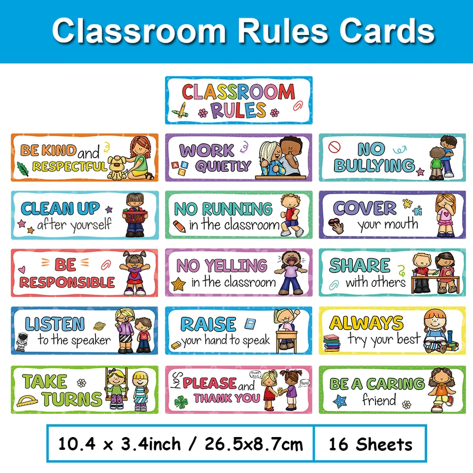 Classroom Rules Picture Cards