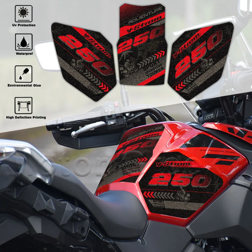For-Suzuki-VSTROM-DL250-V-Strom-3M-Motorcycle-Fuel-Tank-Pad-Sticker-Kit ...