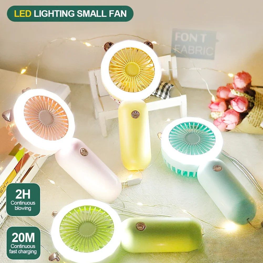 Handheld-Mini-Fan-USB-Rechargeable-Cooling-Fans-Cute-Portable-Night ...