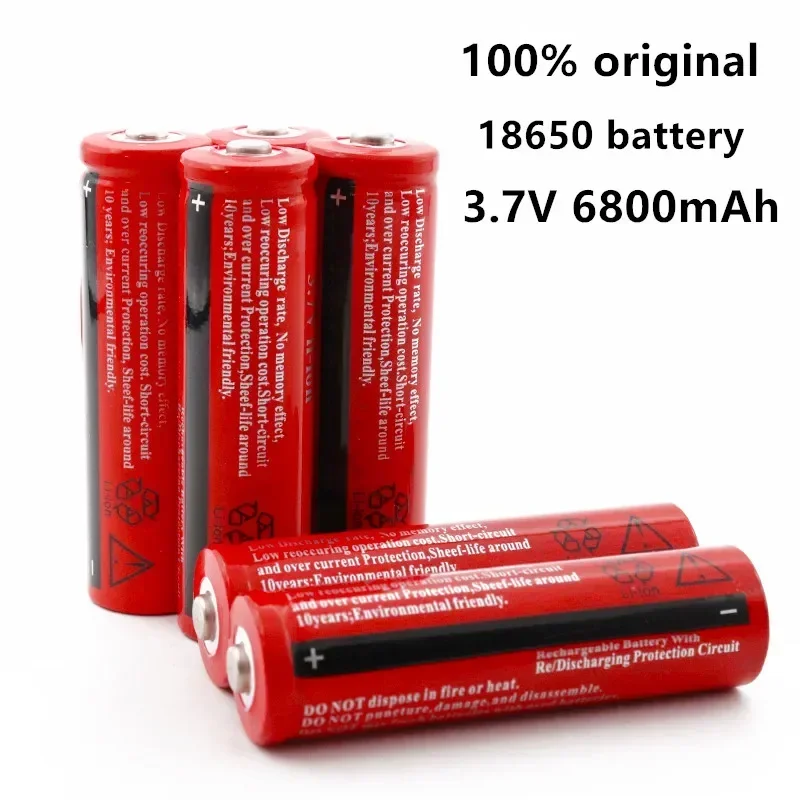 High Quality 18650 Rechargeable Lithium Battery with 3.7 Volts and 6800 ...