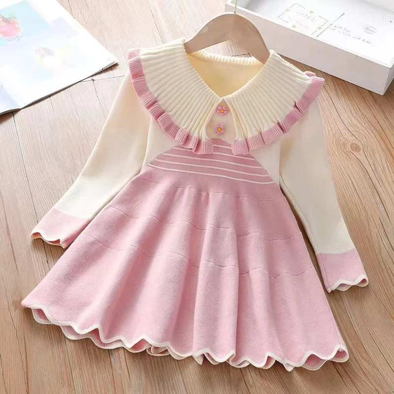 Girls-Knitted-Dresses-Autumn-Winter-Children-Woolen-Pullover-Sweater ...