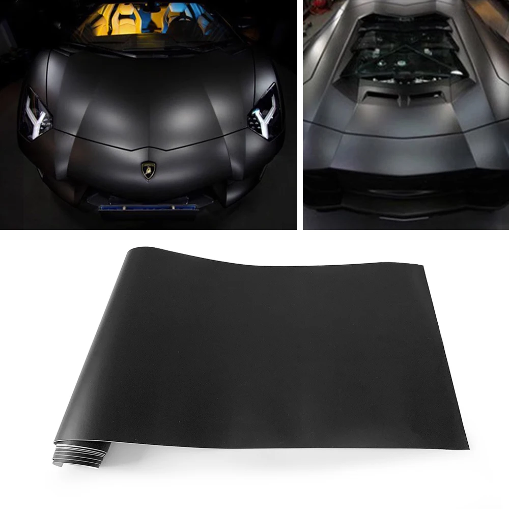 Car-Matte-Black-Vinyl-Car-Wrap-Styling-Adhesive-Film-Sheet-with-Air ...
