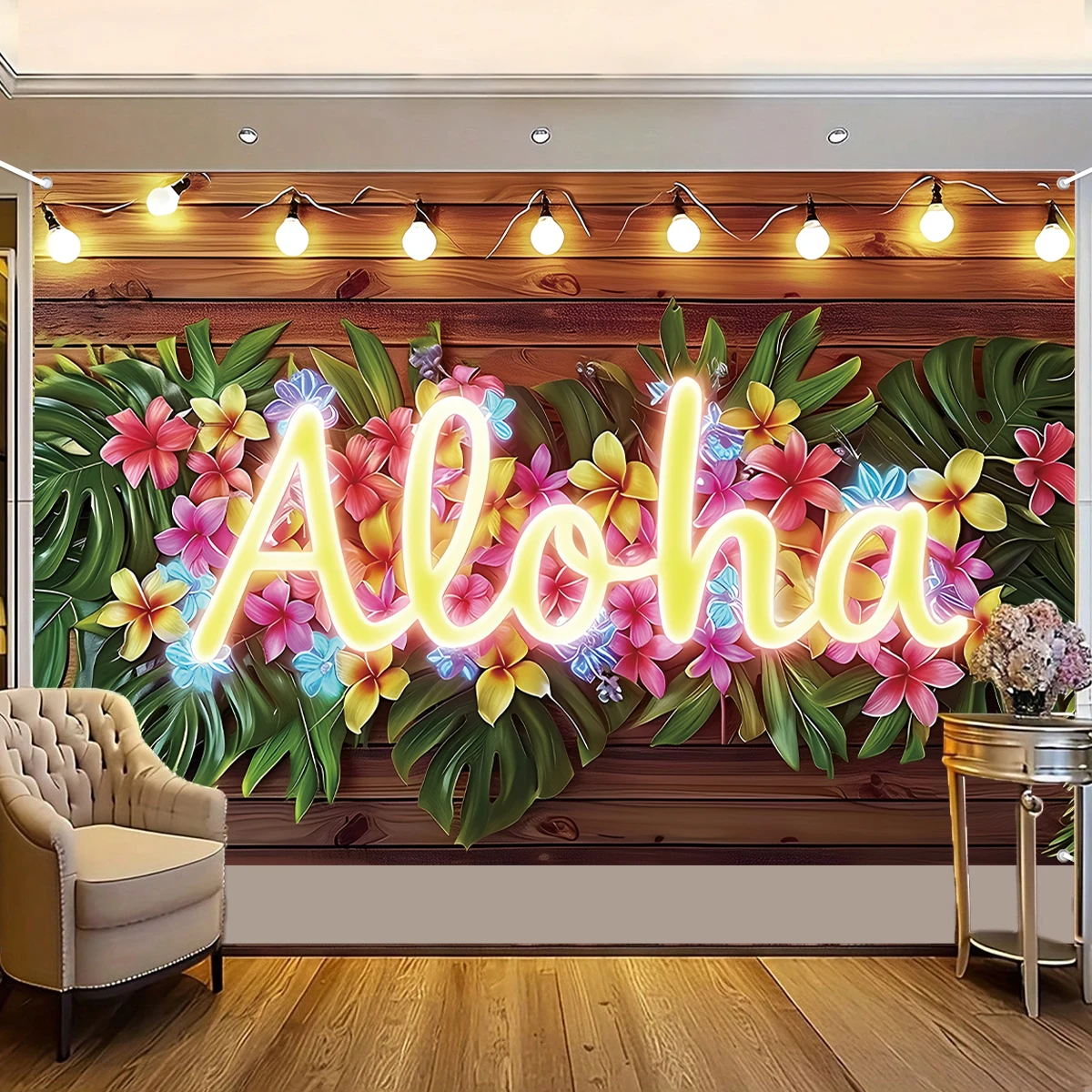 Hawaiian Backdrop Hawaii Luau Tropical Party Decorations Kids Favors ...