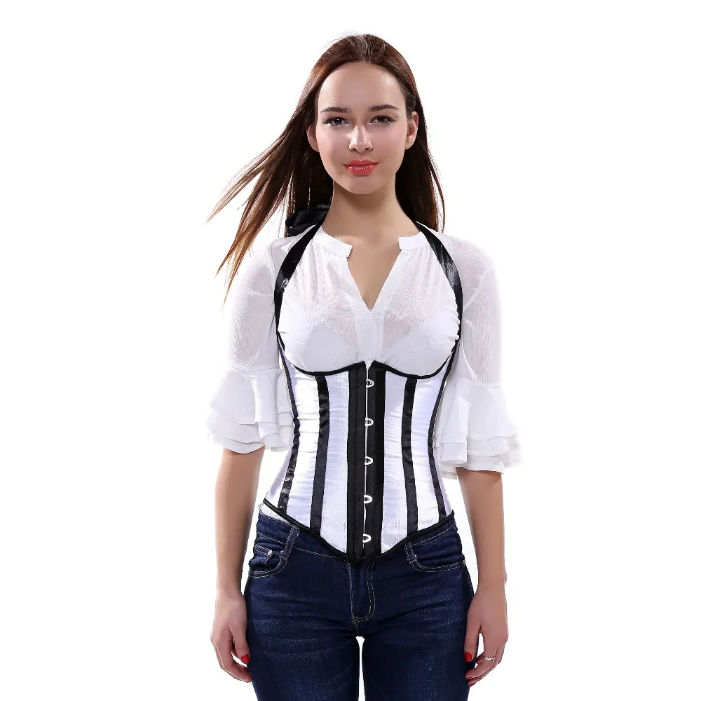 Woman-Corset-Sexy-Steampunk-Corsets-and-Bustiers-Stripe-Underbust ...