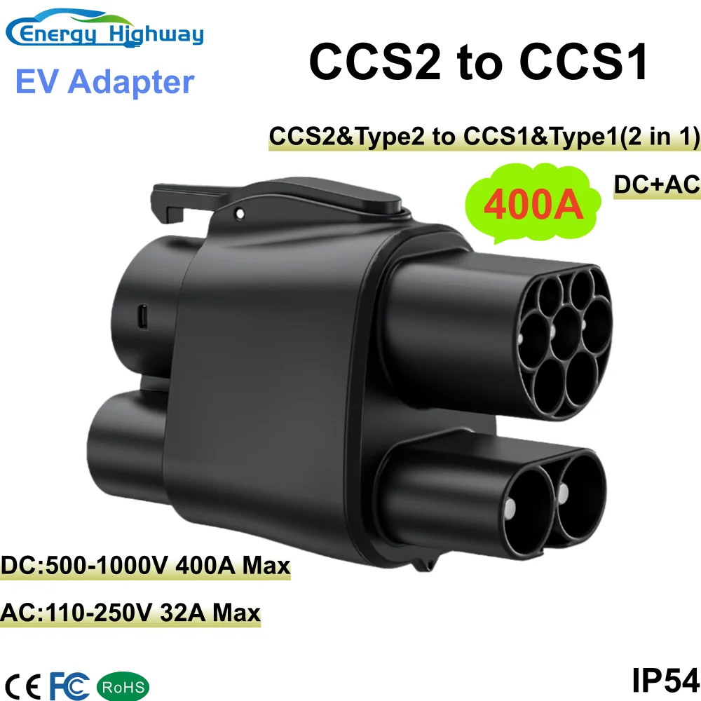 CCS2 to CCS1 250A Adapter Combo Charging Connector EV Charger Converter ...