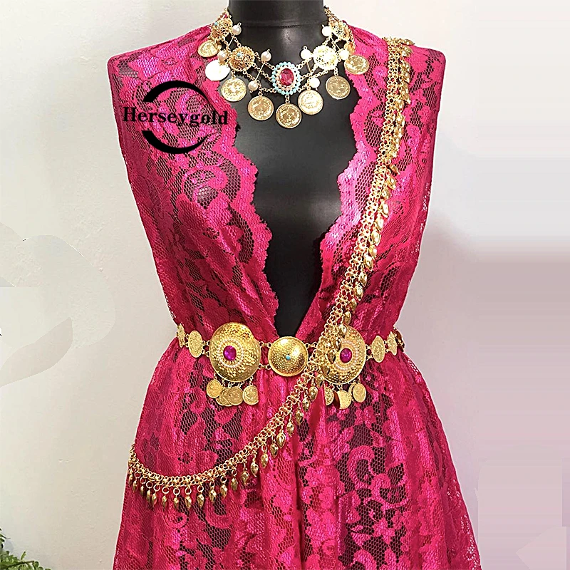 New Kurdish Wedding Jewelry Chain Bridal Gold Color Body Accessories ...