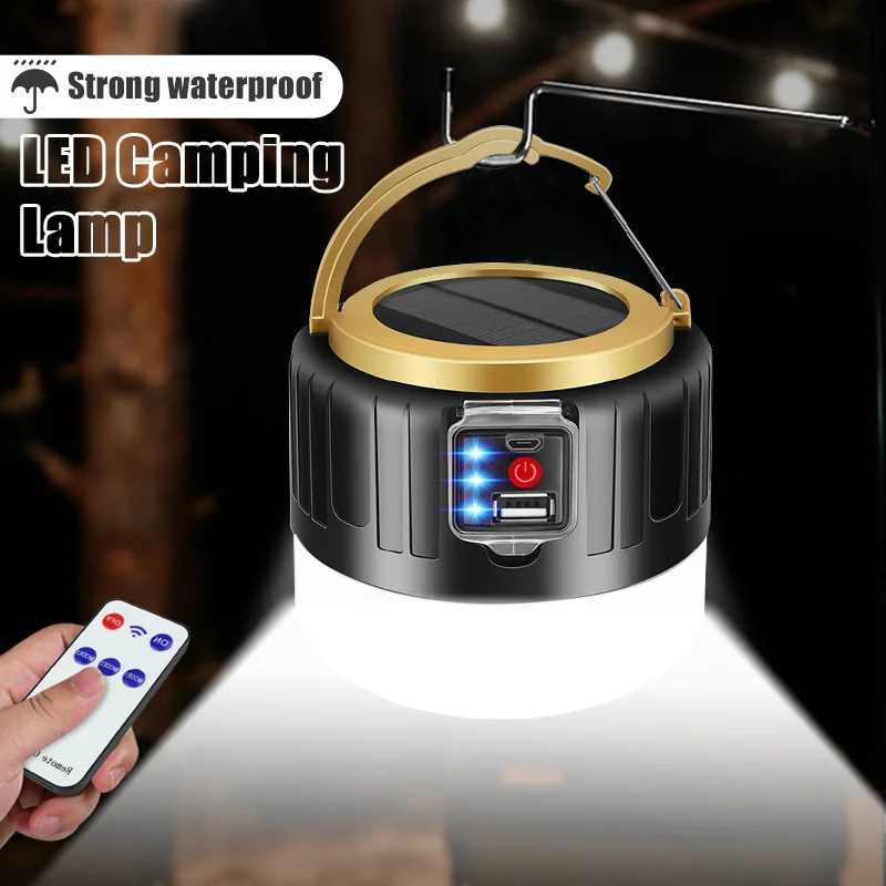 Led-Solar-Camping-Light-Remote-Control-Emergency-Lights-Waterproof ...