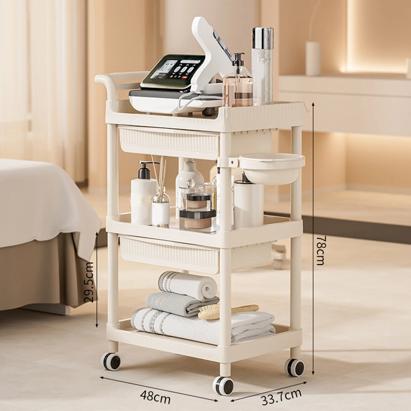 3 Tier Trolley Beauty Salon Special Skin Management Hand Push Rack Care ...