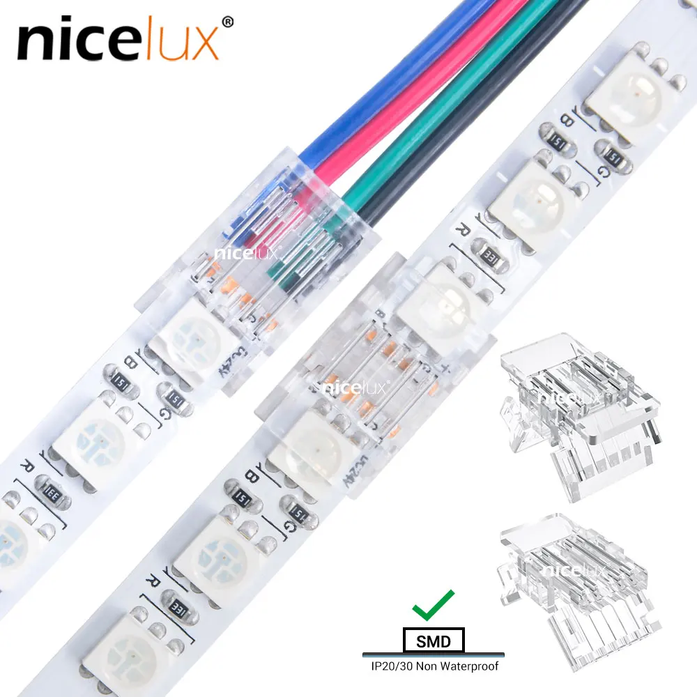 8mm-RGB-4Pin-Connector-Led-Corner-Strip-Connector-Wire-Connection ...
