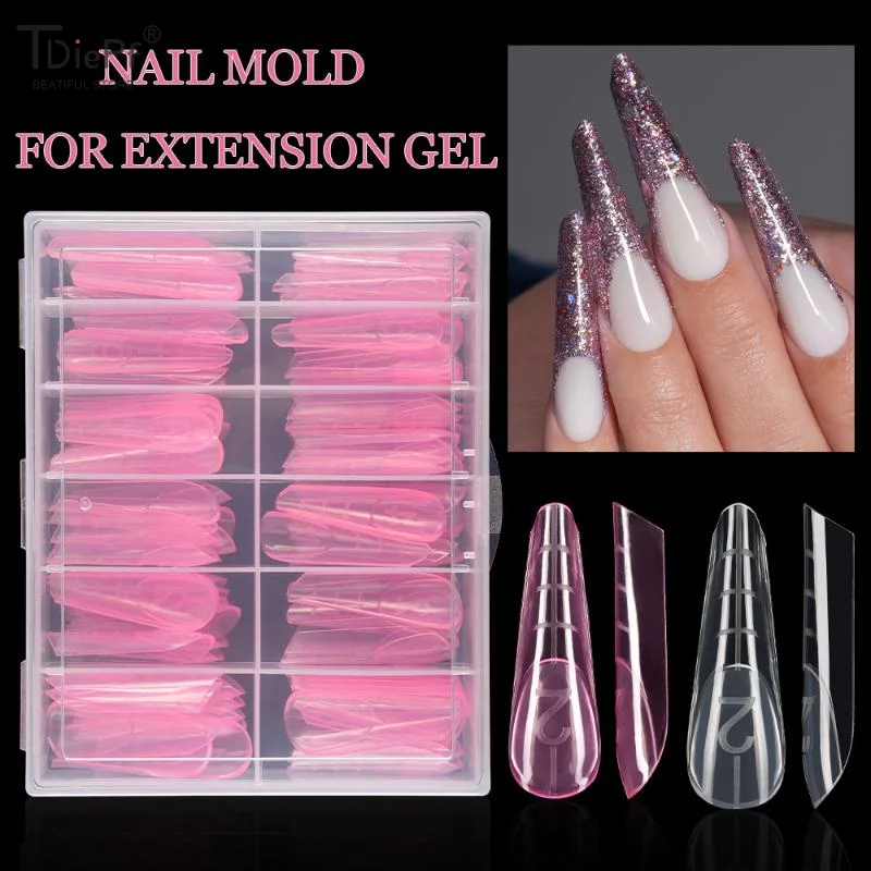 120pcs Nail Mold with Edges Scale Inside Acrylic False Nails Tips – A ...
