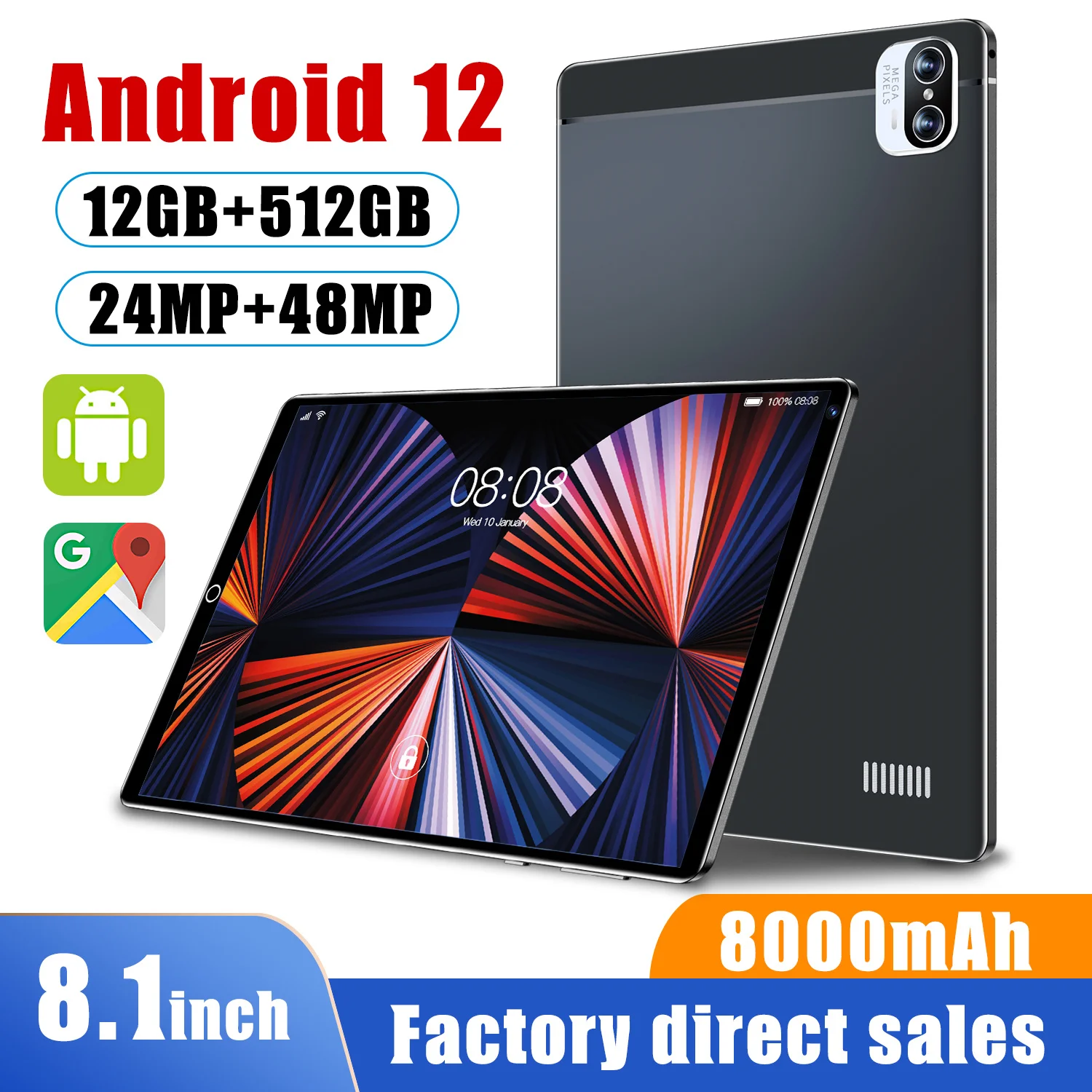 2023 Gobal Versão Android Tablet Pc X5 8 Polegada Android 12 12GB 512GB ...