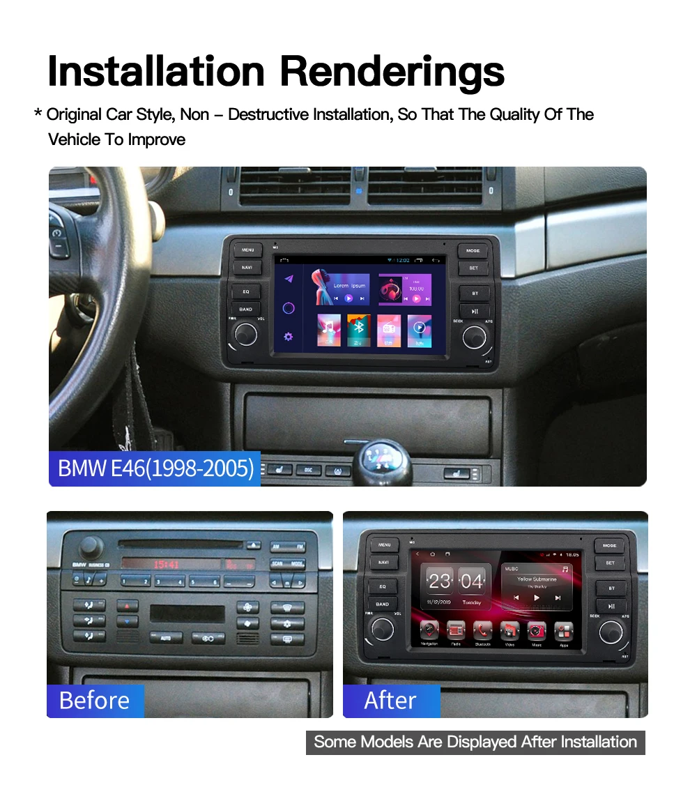 Kapud Android Car Multimedia Radio For BMW 3Series E46 M3 318/320/325 ...