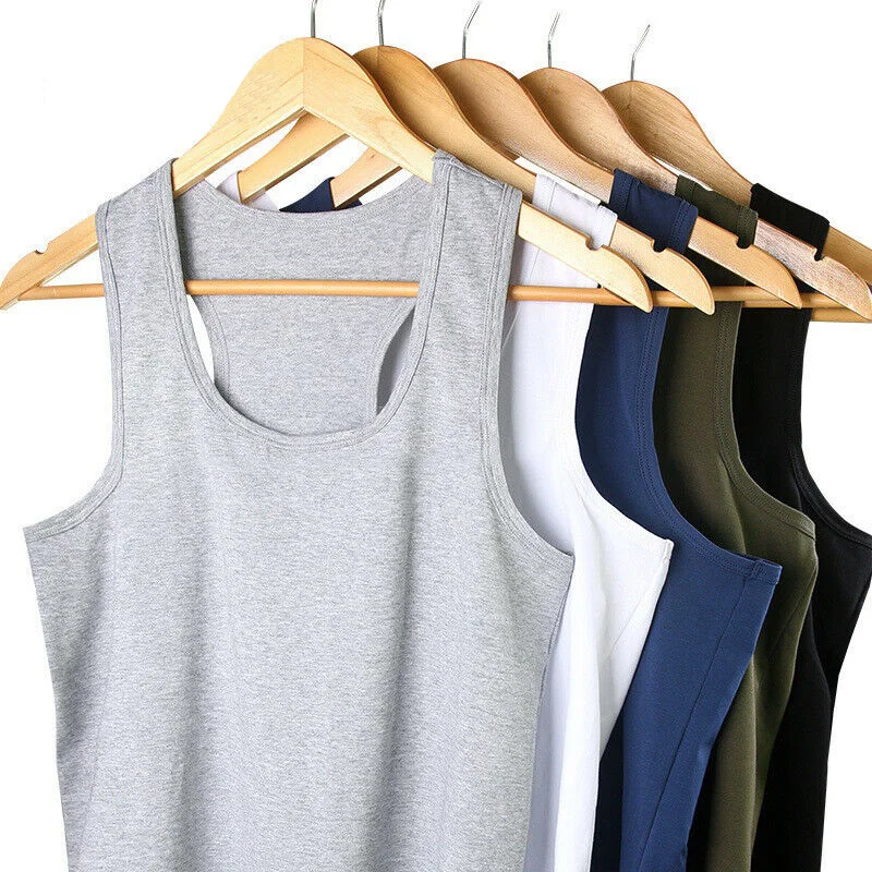 Mens Cotton Sleeveless T Shirt Summer Vest Tank Tops Wife Beater Sexy ...