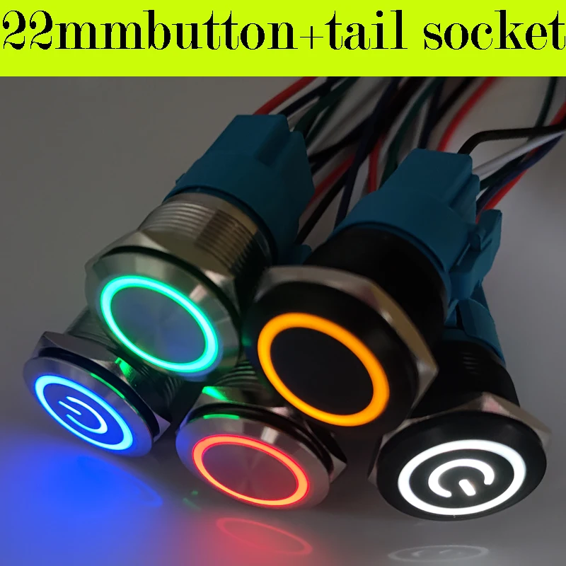 1Set-22mm-SUS-304-Stainless-Or-Black-Metal-Button-5Pin-Add-Tail-Socket ...