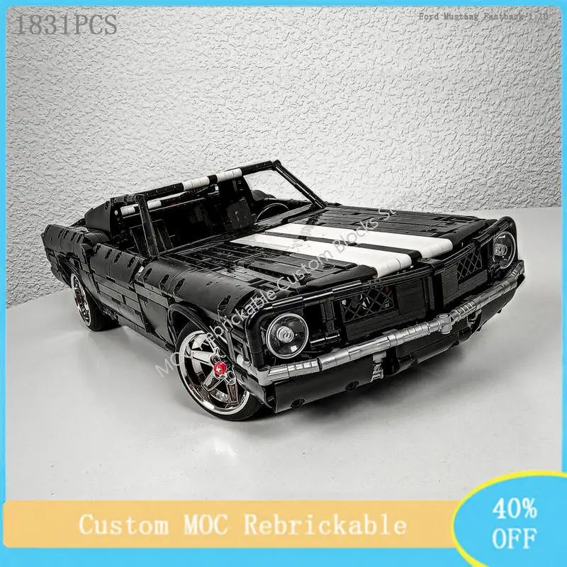 MOC-Technical-Ford-Mustang-1-10-Model-Building-Blocks-Bricks-Classic ...