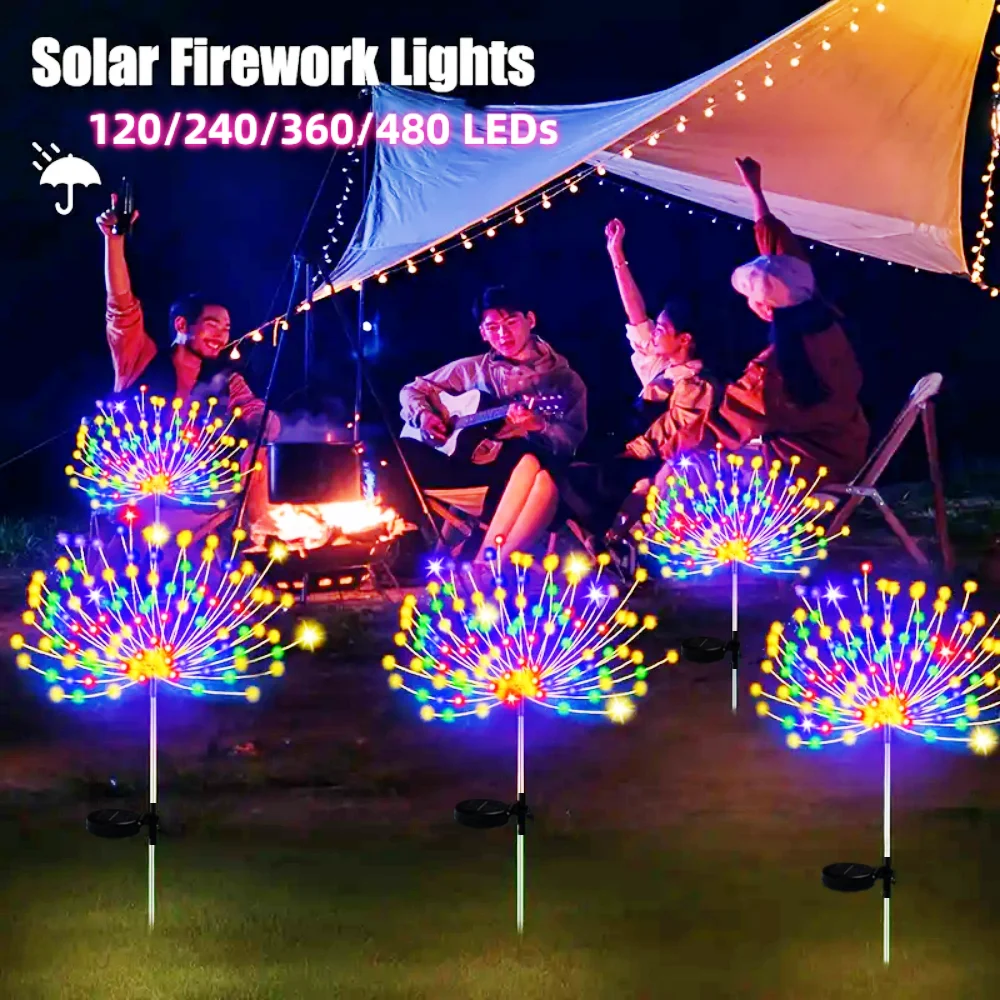 Outdoor-imperme-vel-LED-Solar-Firework-Lights-Jardim-Fairy-Lamp-para ...