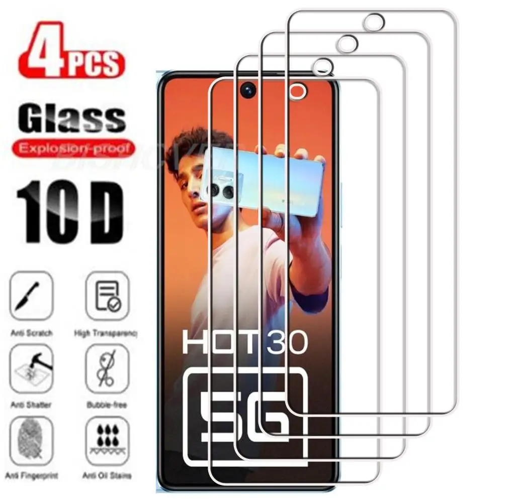 4Pcs-Tempered-Glass-For-Infinix-Hot-30-5G-Hot30-6-78-2023-Hot30-Screen ...