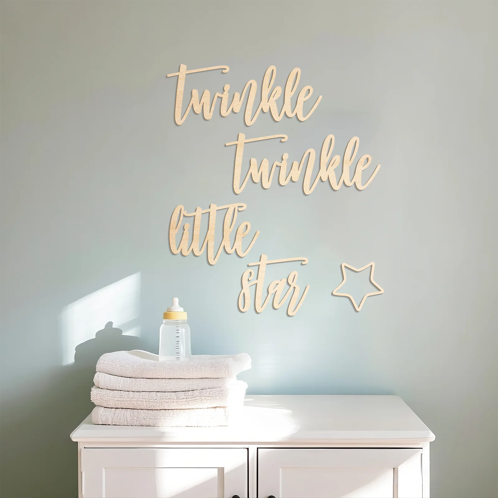 Twinkle Twinkle Little Star Wooden Wall Sign - Nursery Decor, Kids Room ...