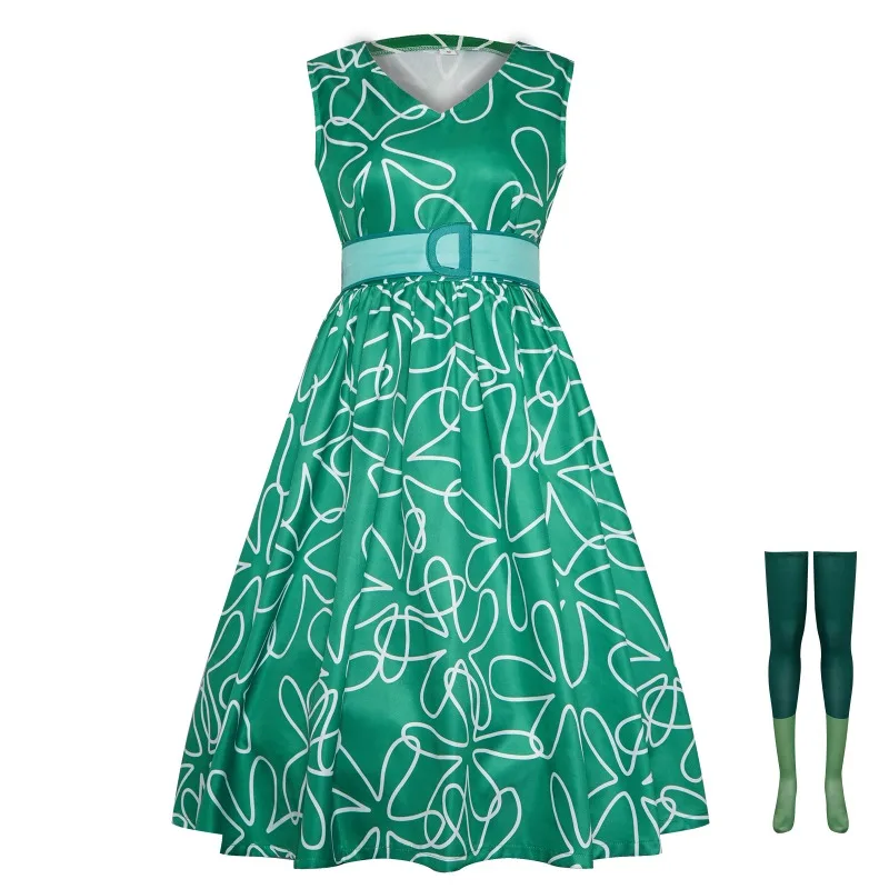 Movie-Inside-Cosplay-Out-2-Cosplay-Costume-Disgust-Green-Dress-Skirt ...
