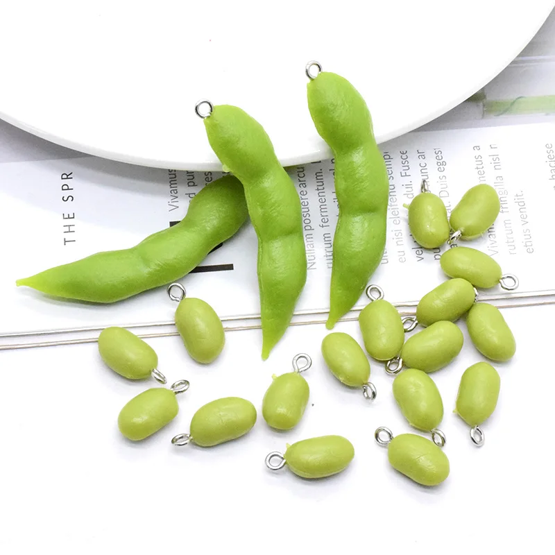 6-10pcs-Big-Mini-Edamame-Green-Bean-Vegetable-Charms-Popular-Pea-Food ...