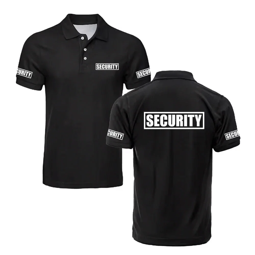 Security-Department-Work-Uniforms-Classic-Black-And-White-POLO-Shirt ...