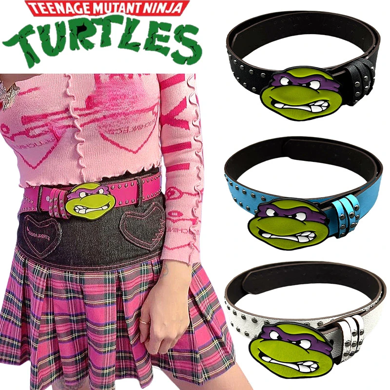 TMNT-Ninja-Turtles-Women-Belt-Punk-Bead-Rivet-Belt-Y2K-Cartoon-Men ...