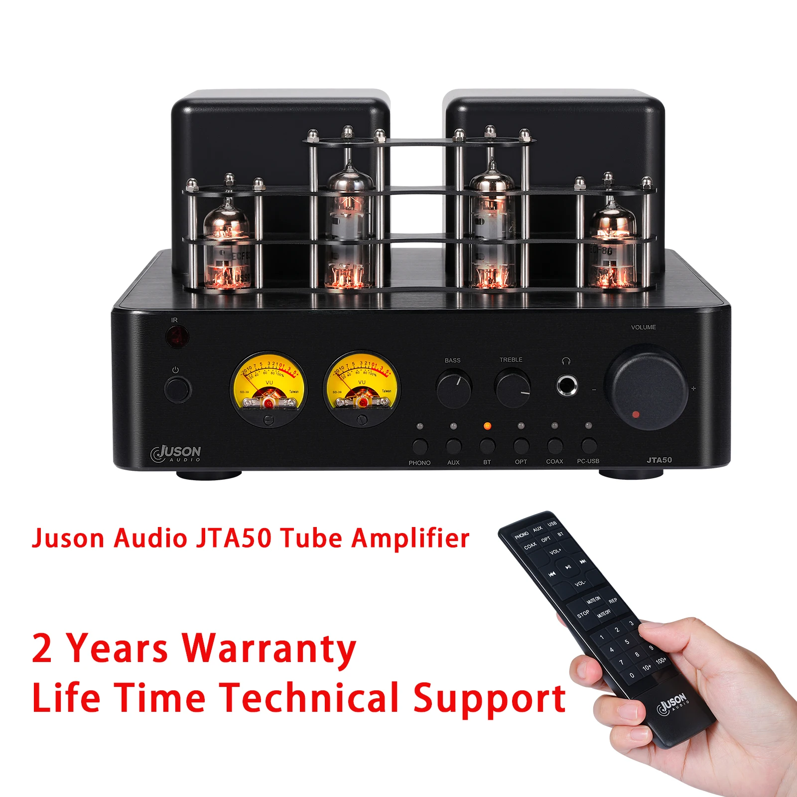Juson Audio JTA50 Integrated Stereo Hybrid Tube Amplifier BT5.0 USB RCA ...
